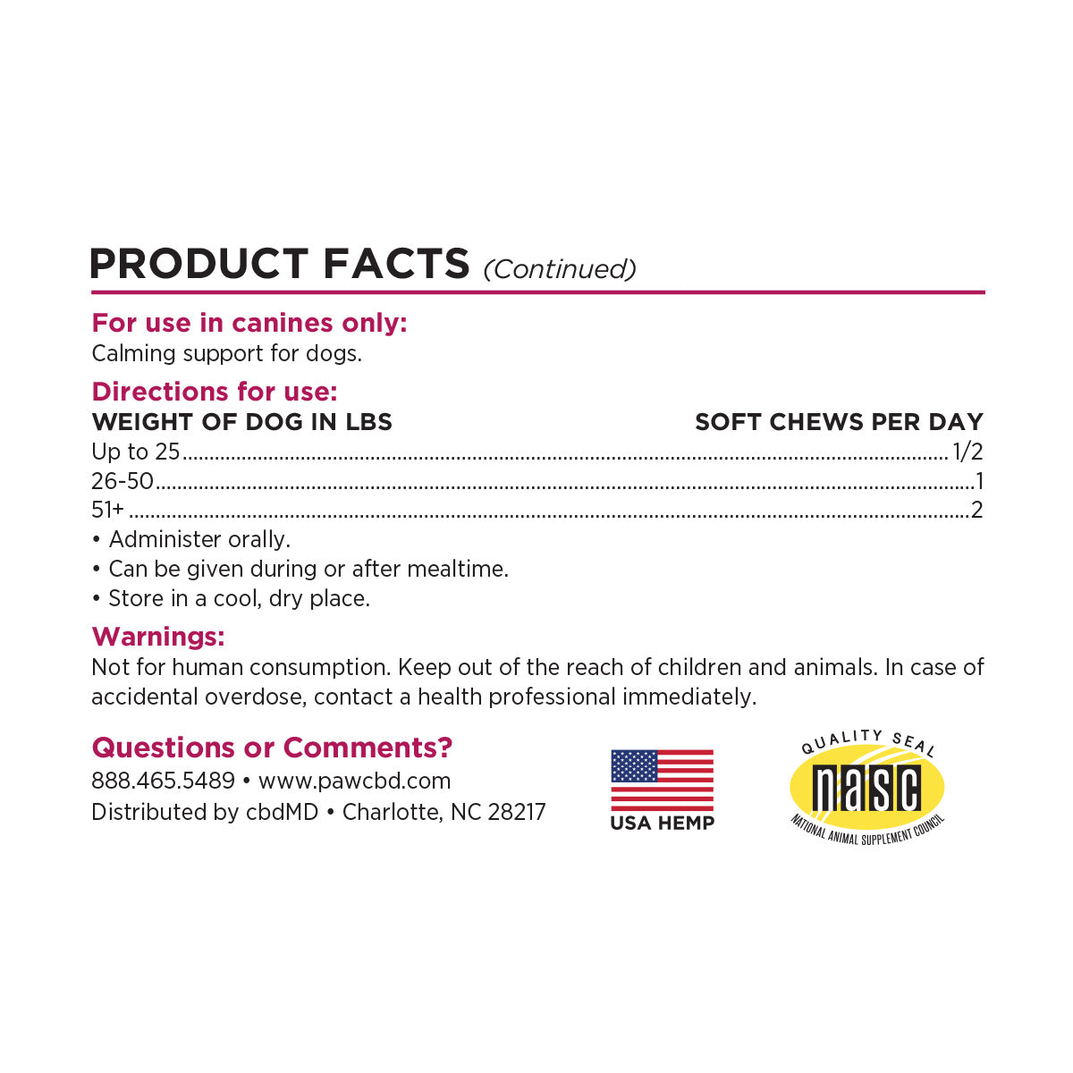 Broad Spectrum CBD Dog Calming Chews